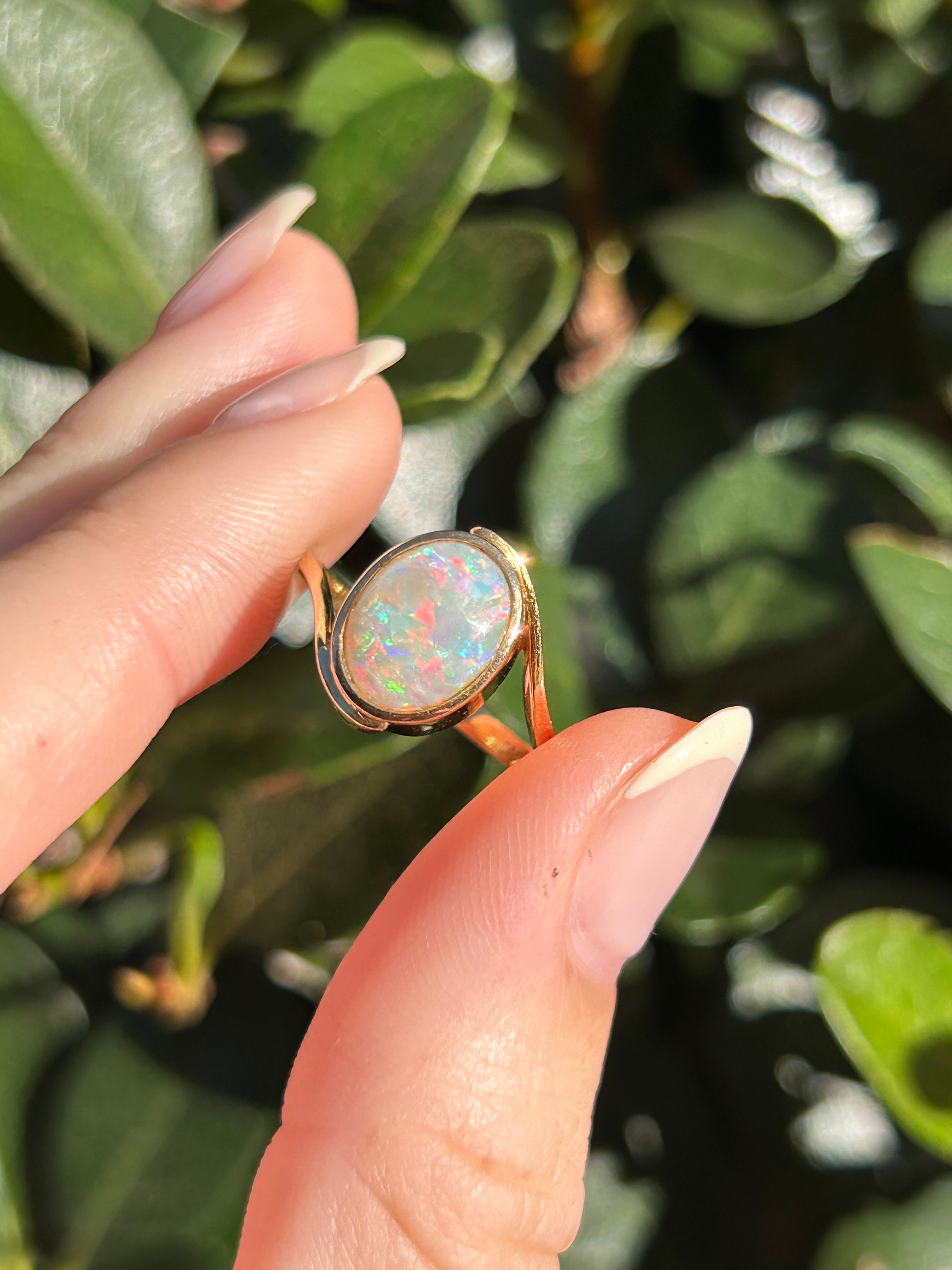 Opal Bezel Bypass Ring – Mel's Treasures