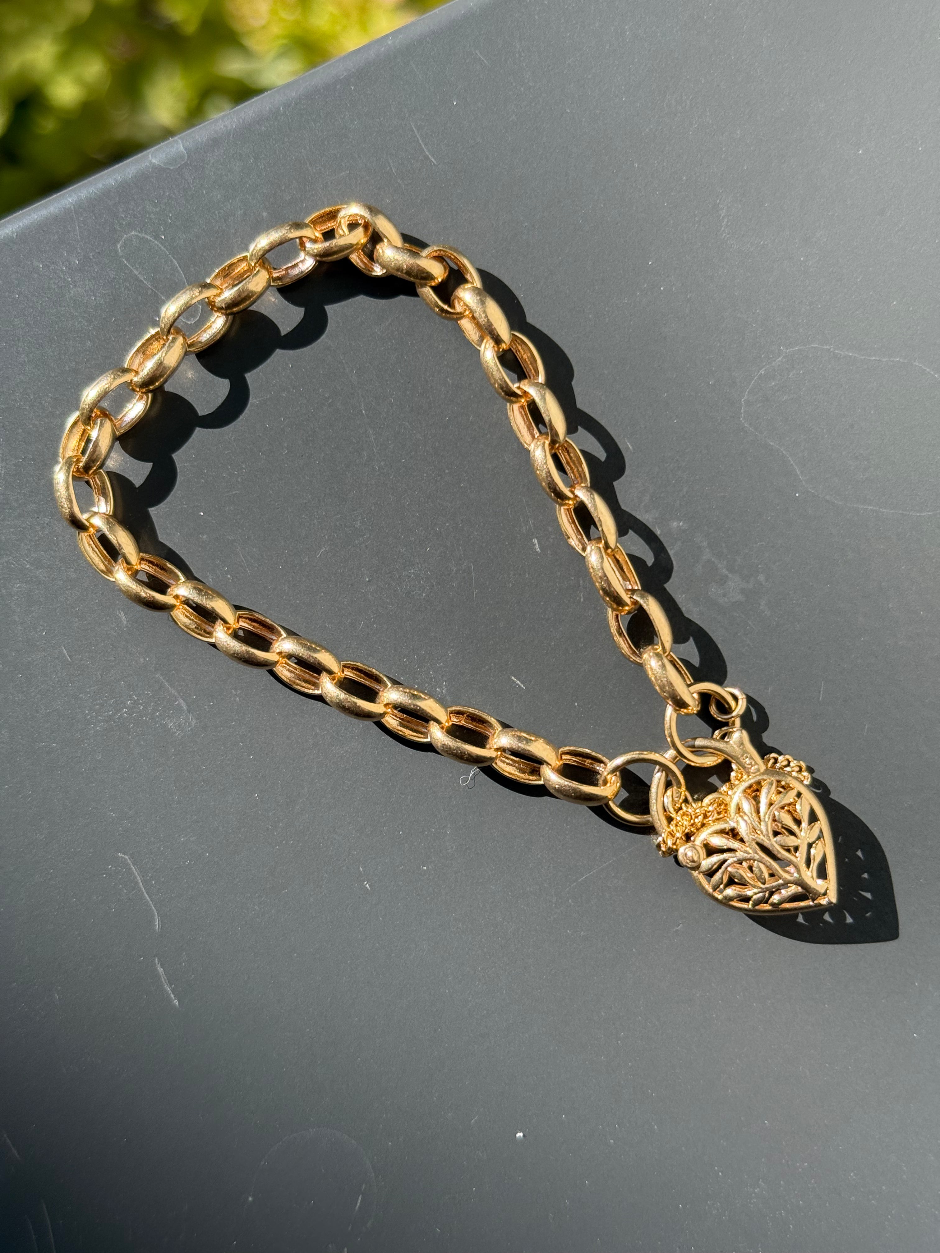 Antique Heart Padlock Chunky Rolo Bracelet – Mel's Treasures